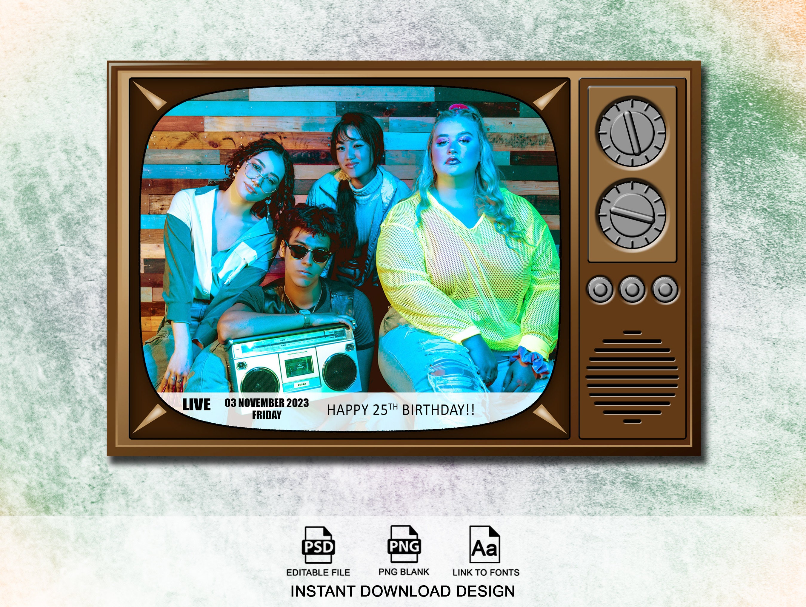 Retro Party Photo Booth Template, Video Game Party Photo Booth Template ...