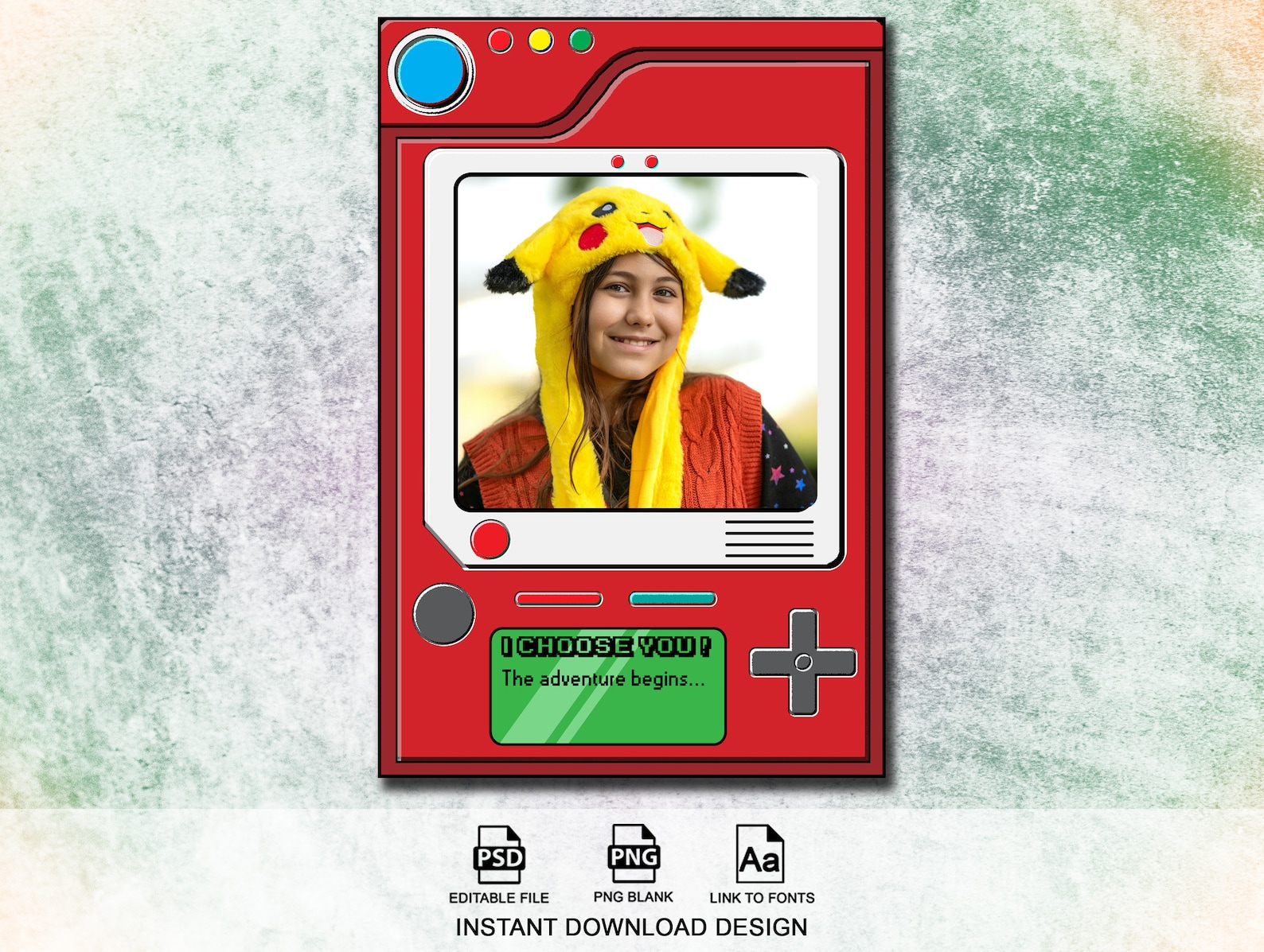 Pokemon Pokedex Photo Booth Template, 4x6, Video Game Photo Booth ...
