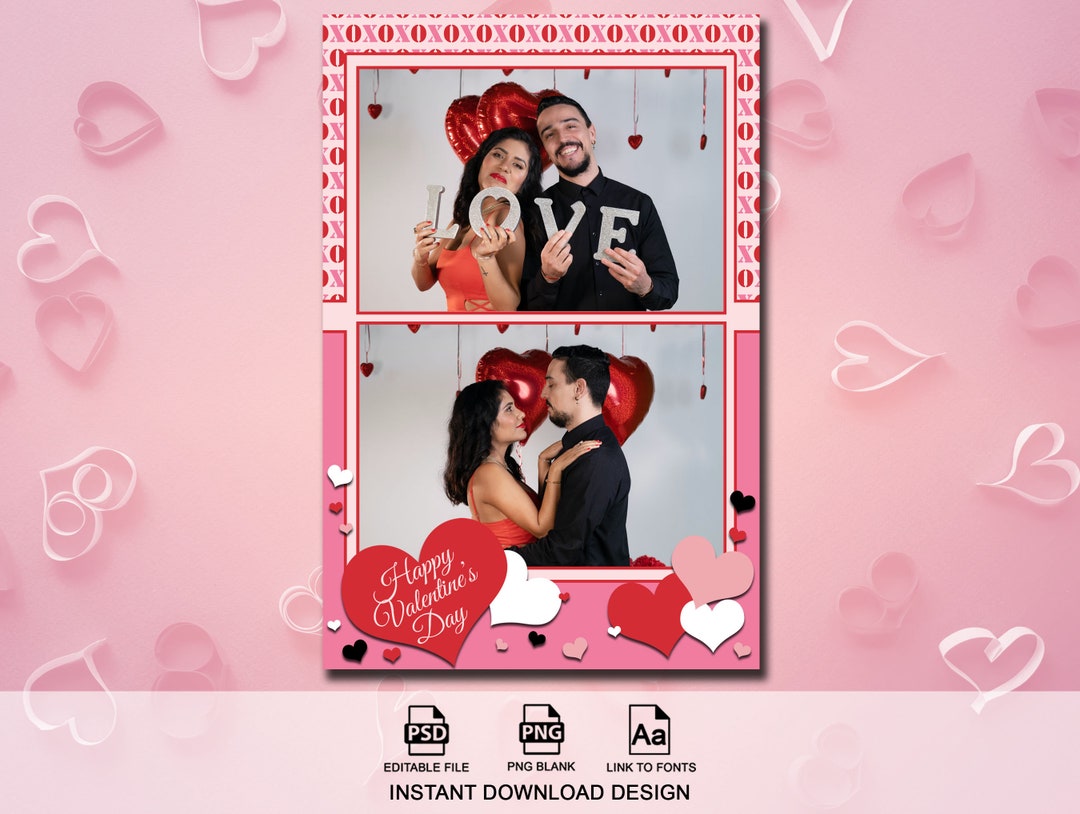Valentines XOXO Photo Booth Template, Valentine's Overlay, Valentine's ...