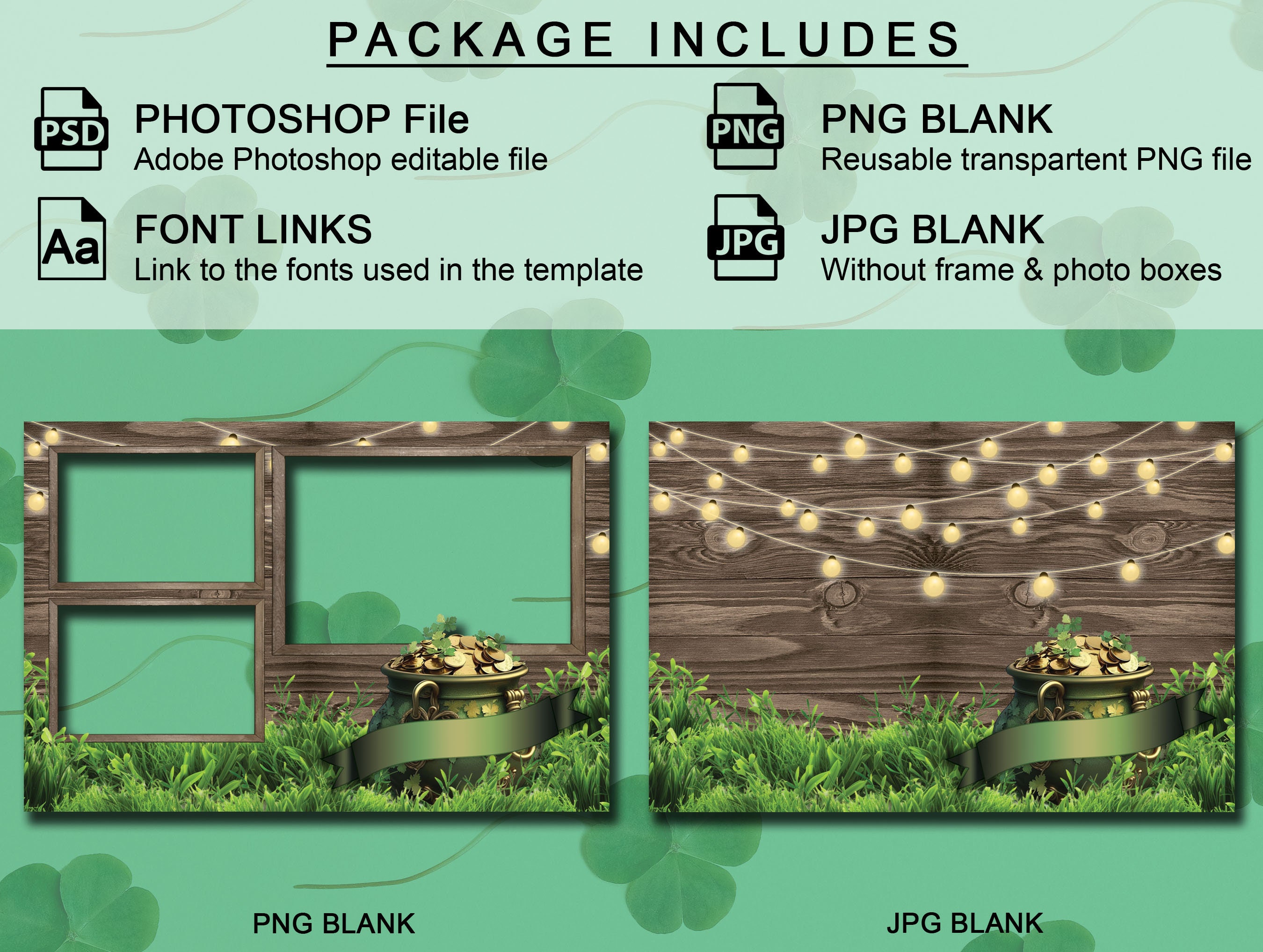 St. Patrick's Day Rustic Photo Booth Template, Irish Photo Booth ...