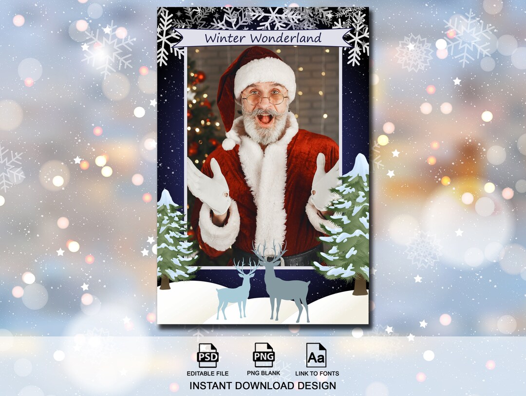 Winter Wonderland Photobooth Template, Photo Booth Template Winter, 4x6 ...