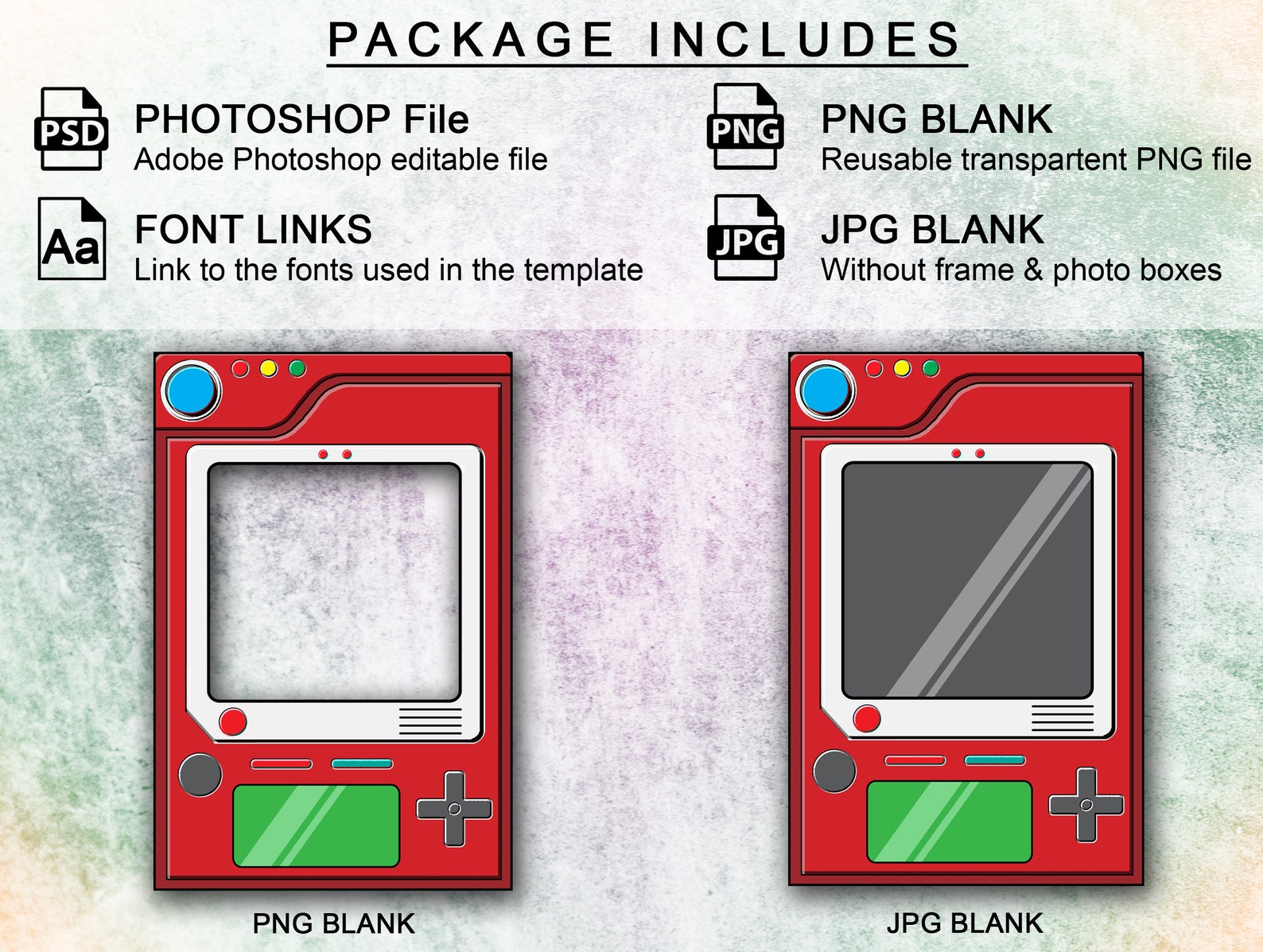 Pokemon Pokedex Photo Booth Template, 4x6, Video Game Photo Booth ...
