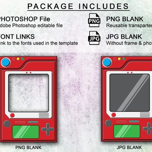 Pokemon Pokedex Photo Booth Template, 4x6, Video Game Photo Booth ...