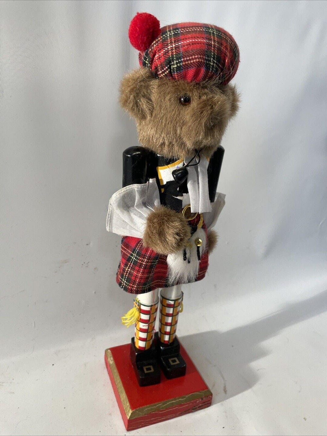 Nutcracker Plush Scottish Piper Bear 14 H Wood - Etsy