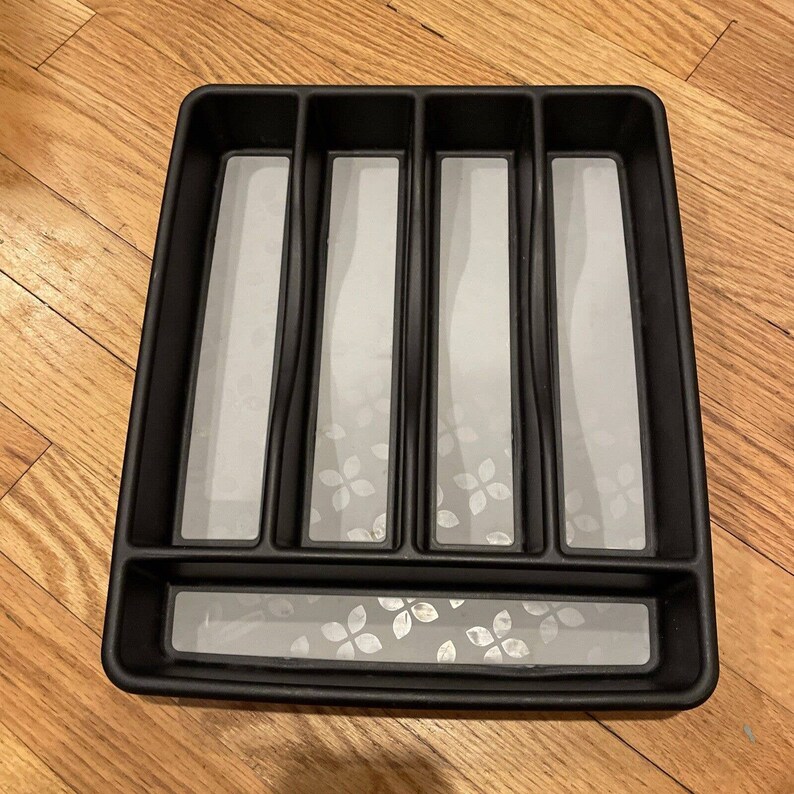 Rubbermaid, Silverware Organizer Small Cutlery Tray Black & Gray ...