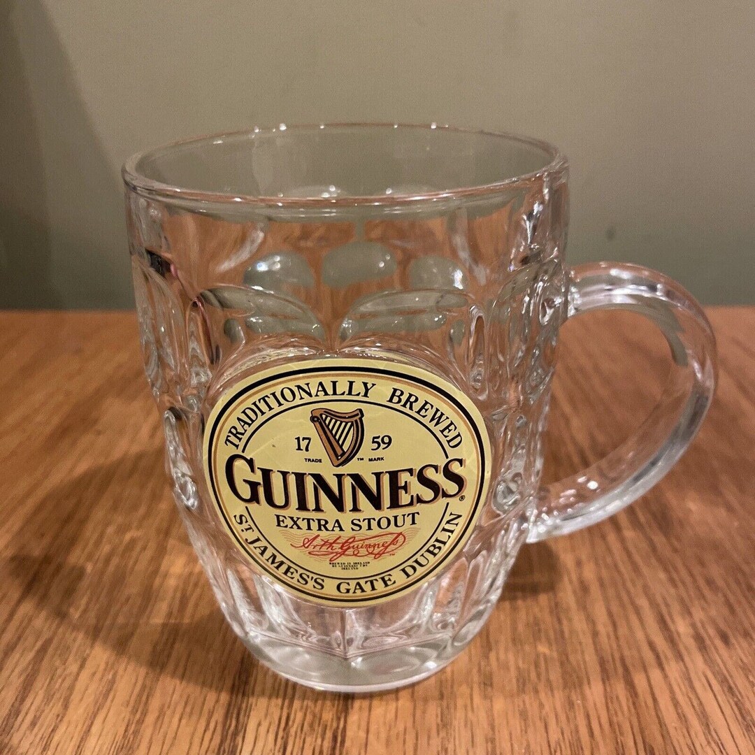 Guinness Beer Mug/glass St James Gate Dublin Extra Stout Thumbprint ...