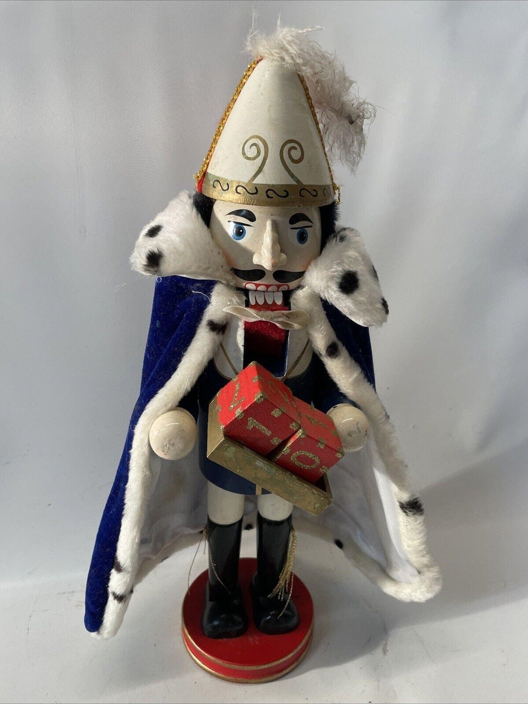 Court Jester King Wooden Nutcracker Christmas Holiday Decoration Blue ...