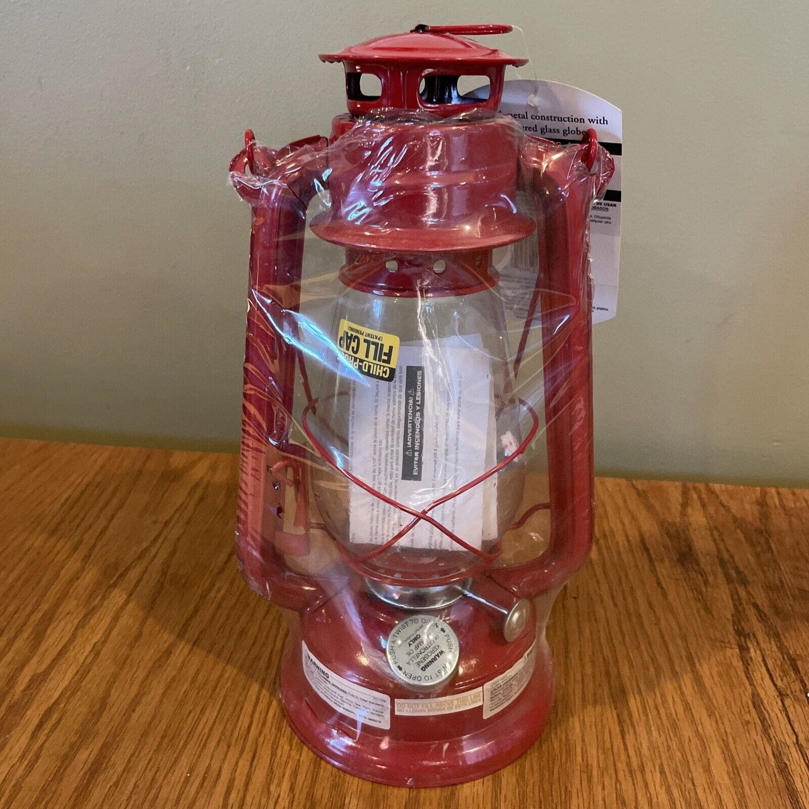 Kerosene Oil Lantern Red Glass Globe Outdoor Hurricane Weatherrite New ...