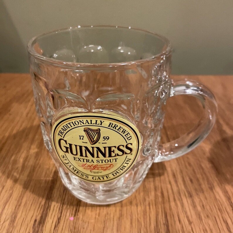 Guinness Beer Mug/glass St James Gate Dublin Extra Stout Thumbprint ...