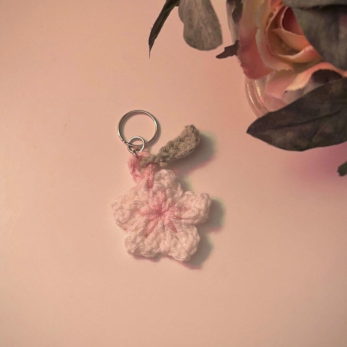 Lovely Cherry Blossom Sakura Crochet Keychain - Etsy