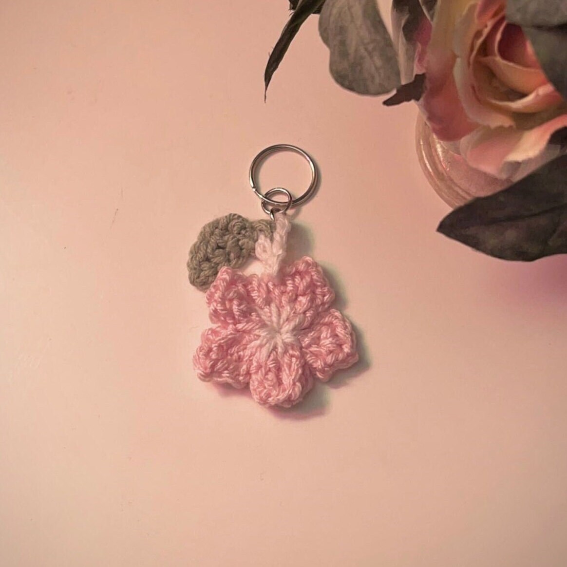 Lovely Cherry Blossom Sakura Crochet Keychain - Etsy