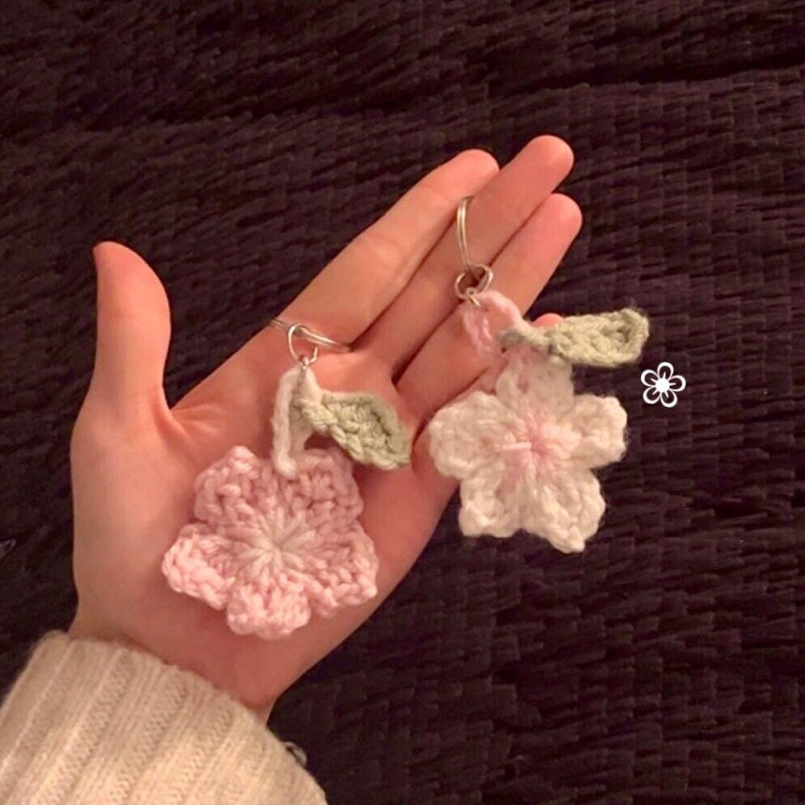 Lovely Cherry Blossom Sakura Crochet Keychain - Etsy