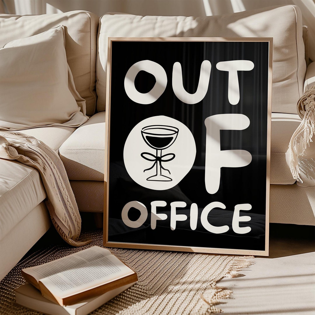 Out of Office Poster, Modern Retro, Trendy Wall Art, Girls Room Decor ...
