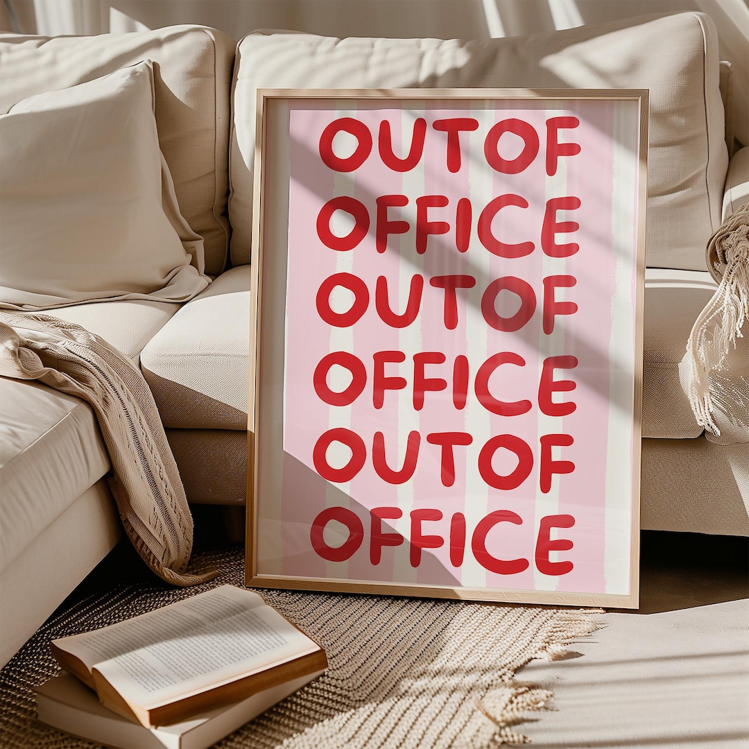 Out of Office Poster, Modern Retro, Trendy Wall Art, Girls Room Decor ...