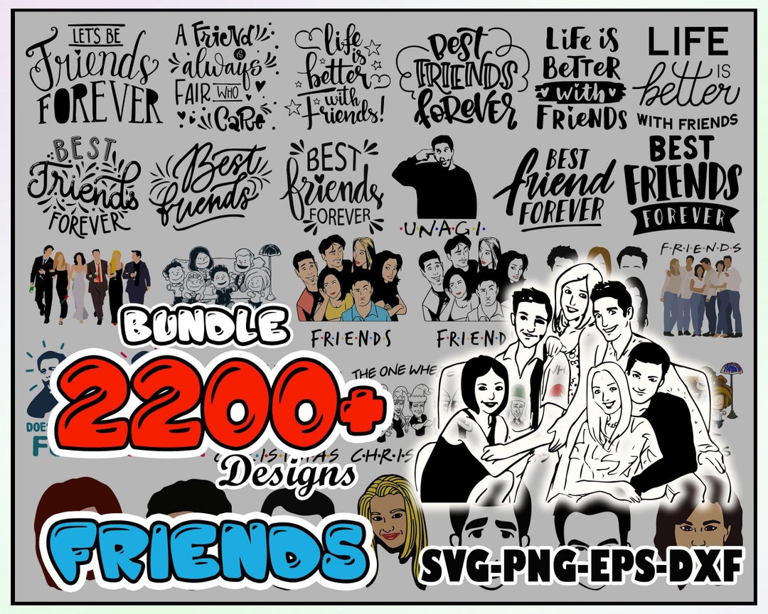 Friends Png Frinds Svg, Layered Files, Cricut Svg Files, Svg Bundle ...