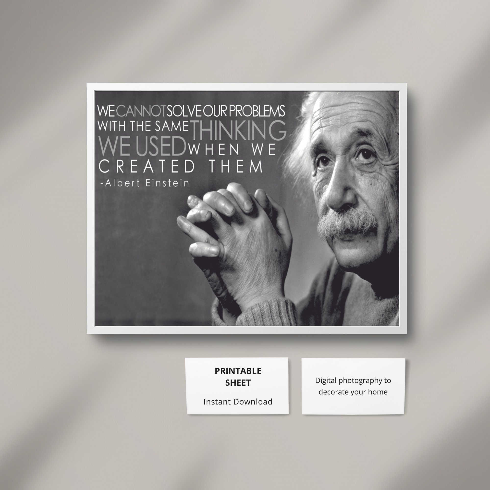 Albert Einstein Quote Poster, Instant Download, Old Photo, Printable ...