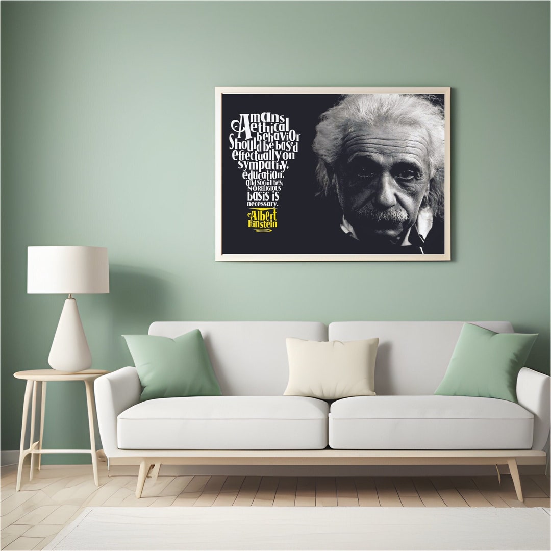 Albert Einstein Quote Poster, Instant Download, Old Photo, Printable ...