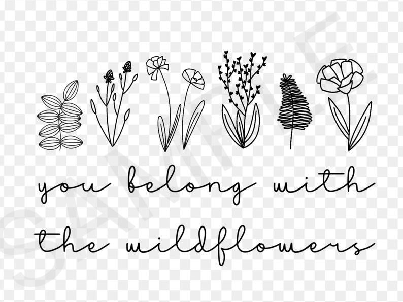 You Belong With the Wildflowers - PNG DOWNLOAD - Etsy