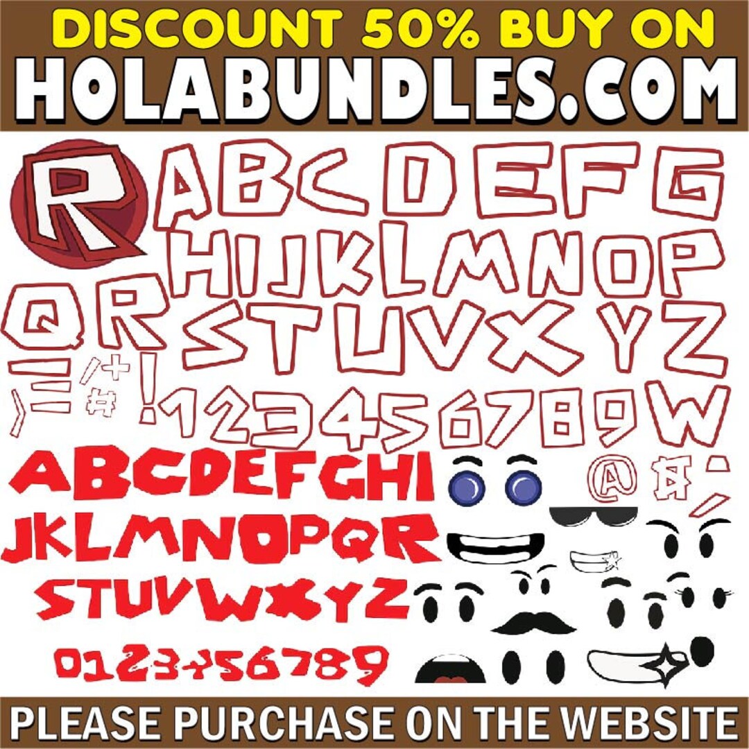 Roblox SVG Roblox Alphabet PNG Roblox TTF Digital Download Layered ...