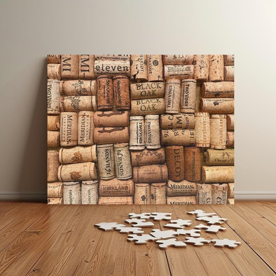 Vintage Wine Cork Puzzle - Rustic Winery-inspired Jigsaw - Gift for ...