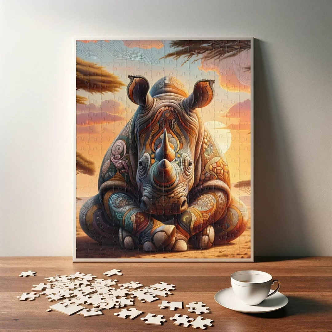 Ornamented Rhinoceros Puzzle Spiritual Safari Enchanted Rhino and the ...