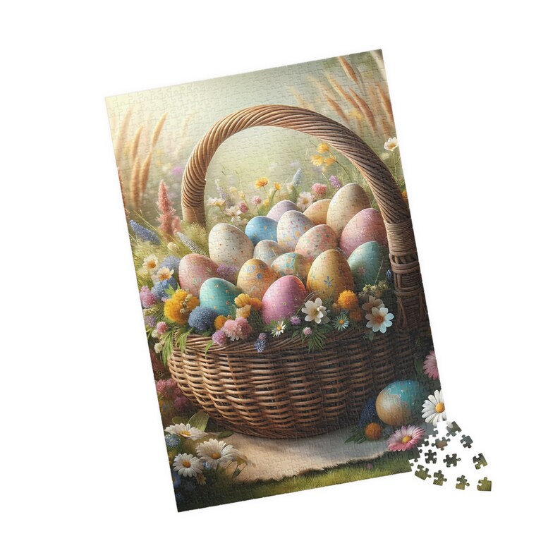 Artisanal Easter Egg Basket Puzzle - Springtime Splendor - Pastoral ...
