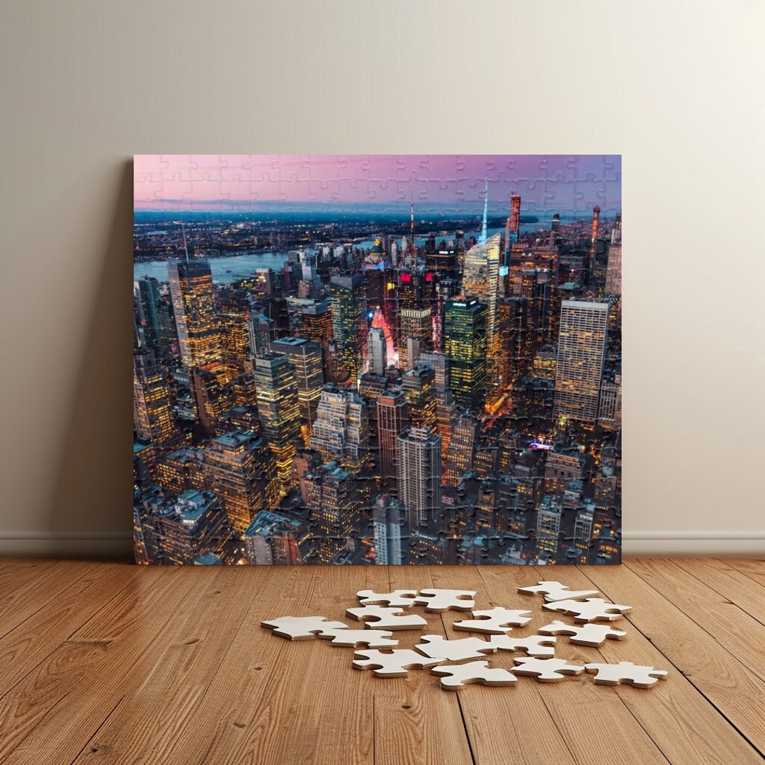 New York City Skyline Puzzle - Vibrant Aerial View Jigsaw - Perfect ...
