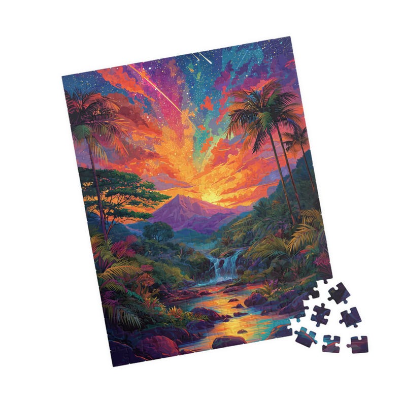 Amazon Rainforest Puzzle - Vibrant Jungle Waterfall Jigsaw - Gift for ...