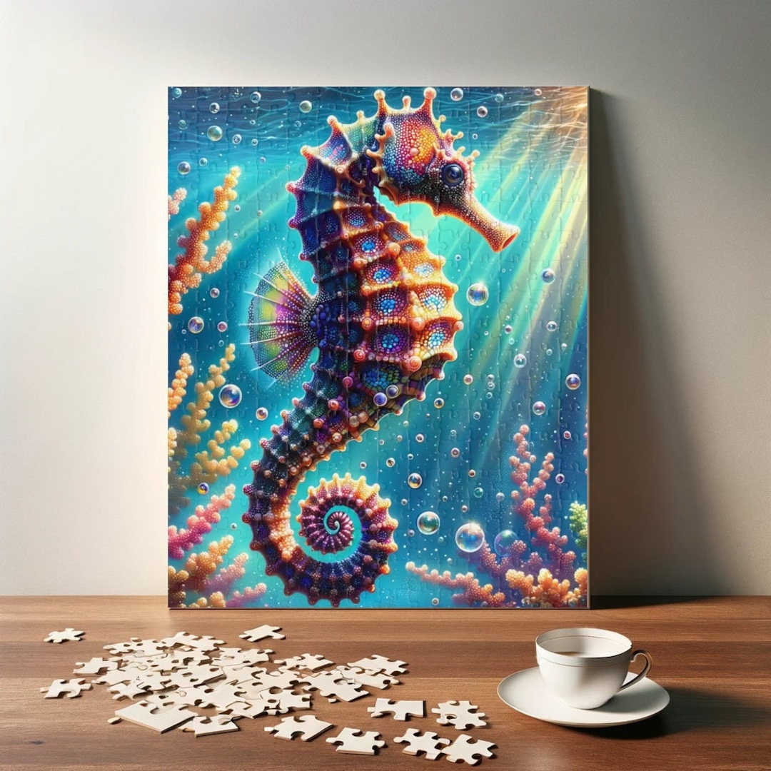 Vibrant Seahorse Oasis Puzzle - Colorful Marine Life Jigsaw ...
