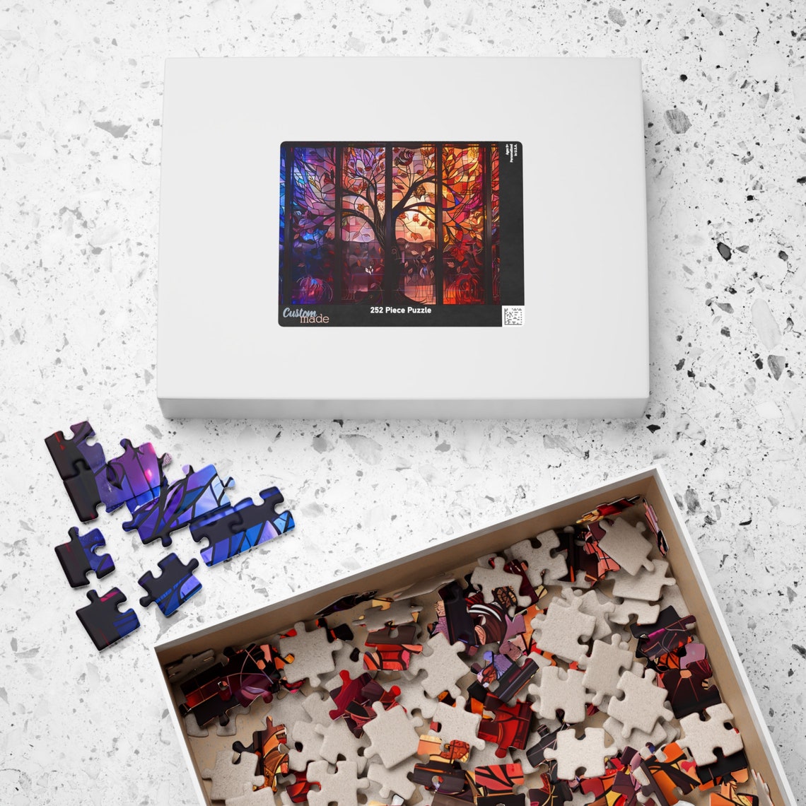 Tree of Life Warm and Cold Tones Puzzle - Mystic Seasons Stained Glass ...