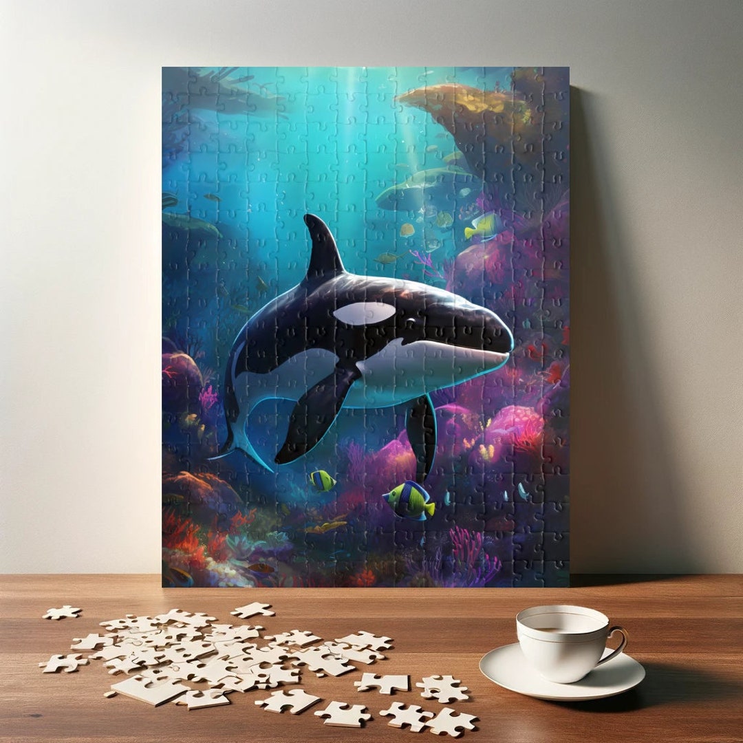 Majestic Orca Reef Puzzle - Vivid Coral Underwater Jigsaw - Marine Life ...