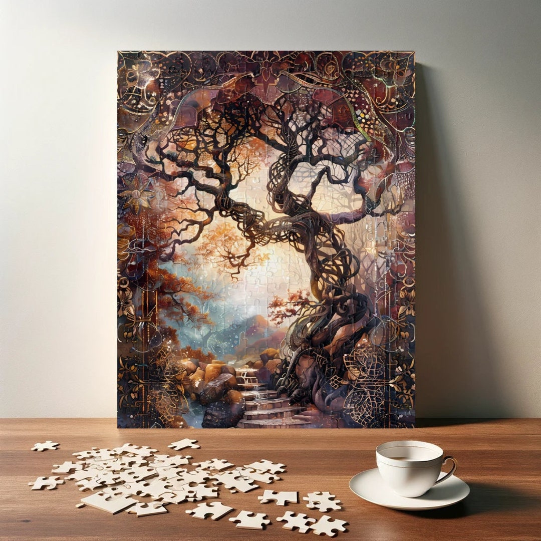 Dark Mystical Tree of Life Puzzle - Enchanted Gothic Realm Jigsaw ...
