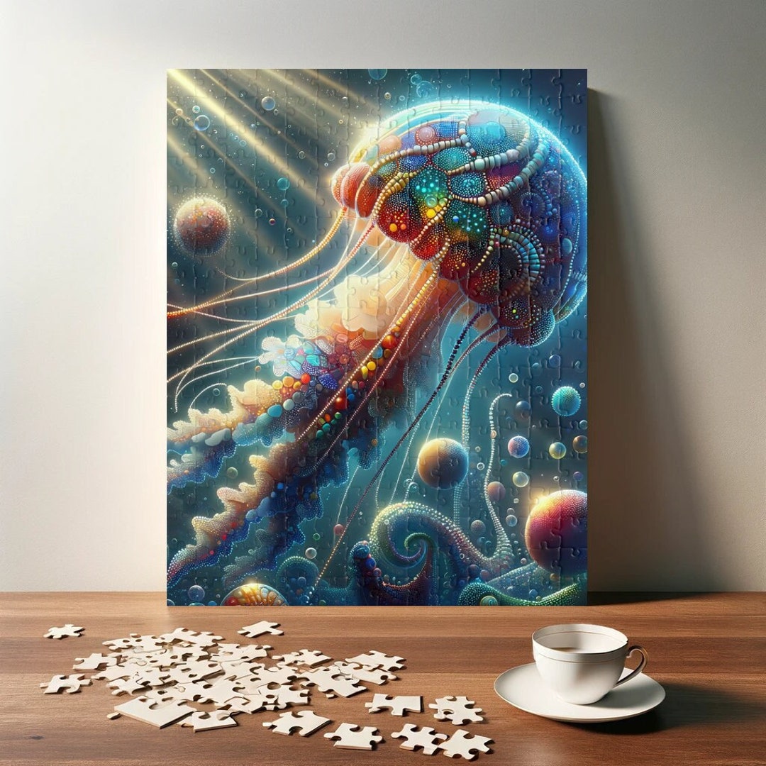 Luminous Jellyfish Puzzle - Enchanted Ocean Jigsaw - Luminous Jellyfish ...