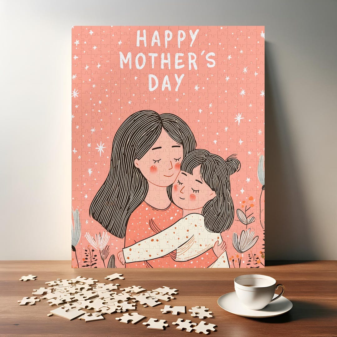 Mother's Day Hug Puzzle - Sweet Mother and Daughter Jigsaw - Thoughtful ...