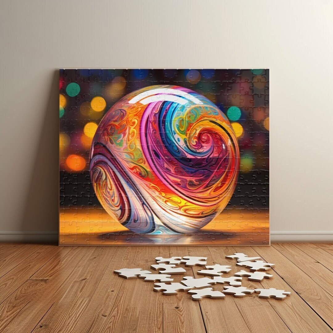 Luminous Marble Puzzle Sparkling Glass Puzzle Hard Puzzle Modern Art ...