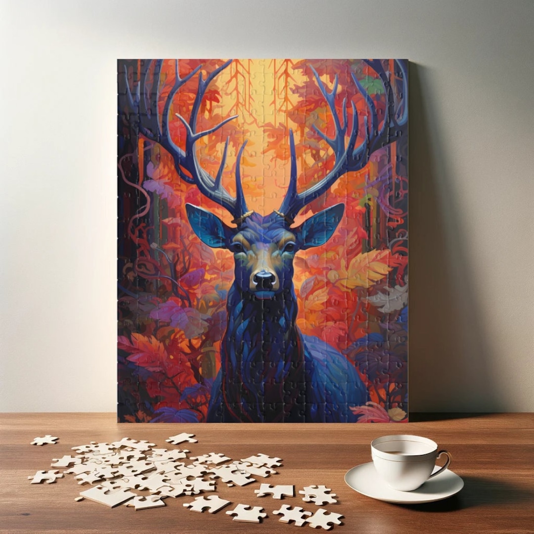 Forest Guardian Deer Puzzle - Majestic Autumn Stag Jigsaw - Perfect ...