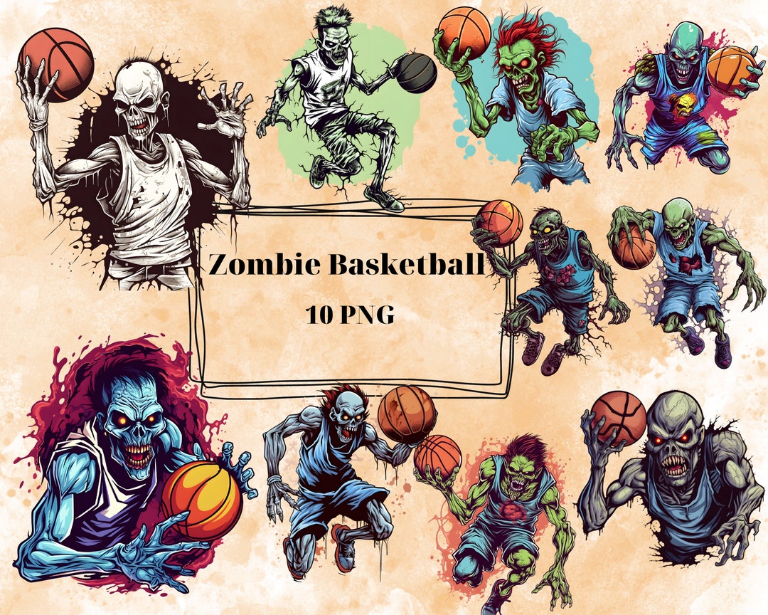 Zombie Basketball Png, Throw or Treat Png, Dribbling With Doom Png ...