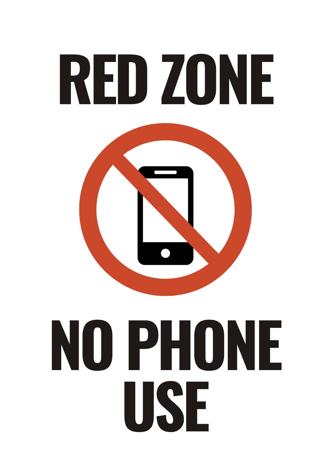 Classroom Cell Phone Signs - Red, Yellow and Green Zone - Etsy