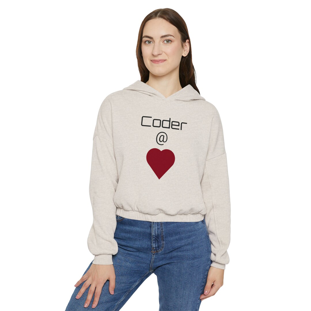 Coder at Heart Themed Cinched Bottom Hoodie, Hoodie for Women Who Code ...