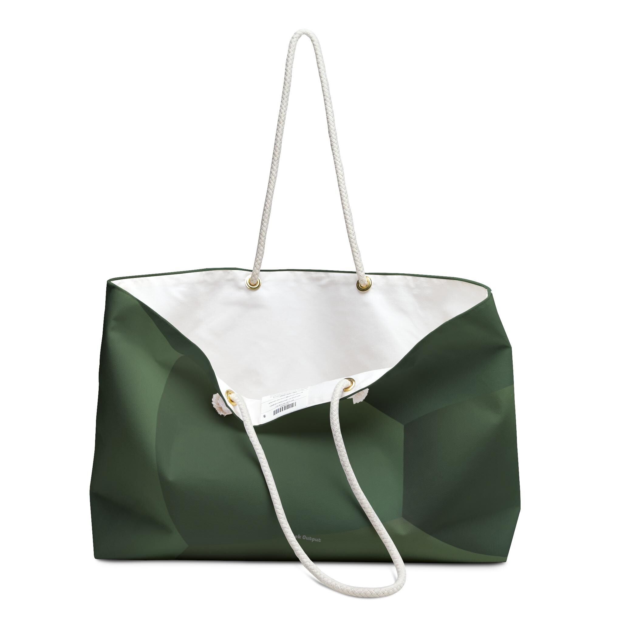Dark Green Weekender Bag, Luxurious Polyester Weekender for Your ...