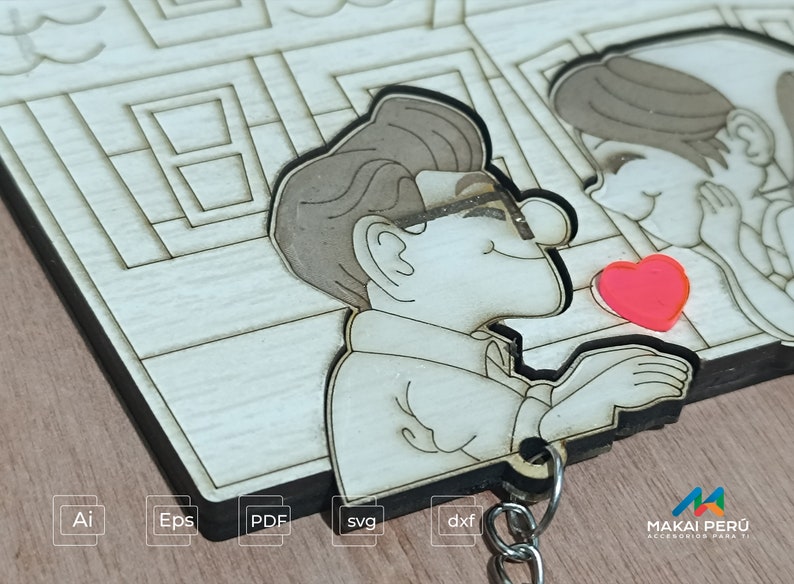 UP KEYCHAIN HOLDER, Digital Vector File for Laser Cutting - Etsy