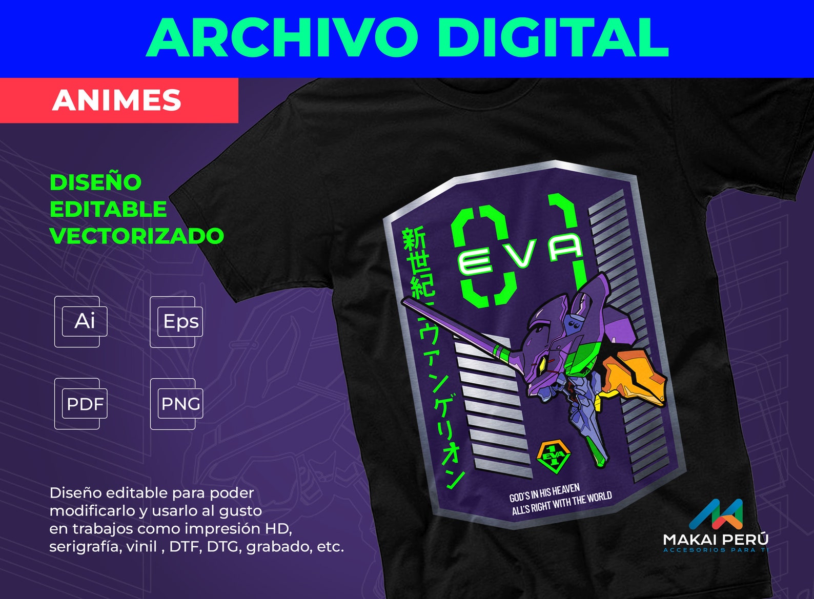 Eva 01 Vector, Anime Vector, Manga Vector, Evangelion Vector - Etsy