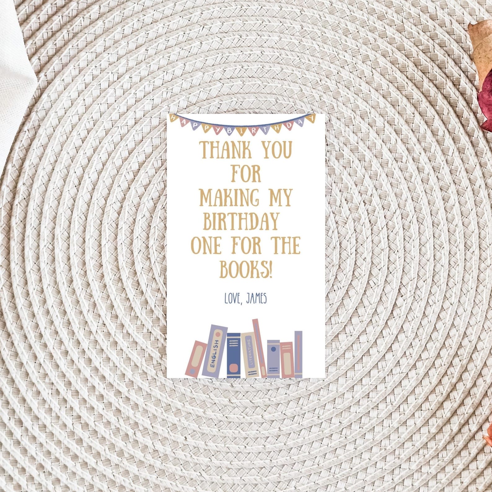 Book Birthday Party Favor Tag: Library Theme (digital Download) - Etsy