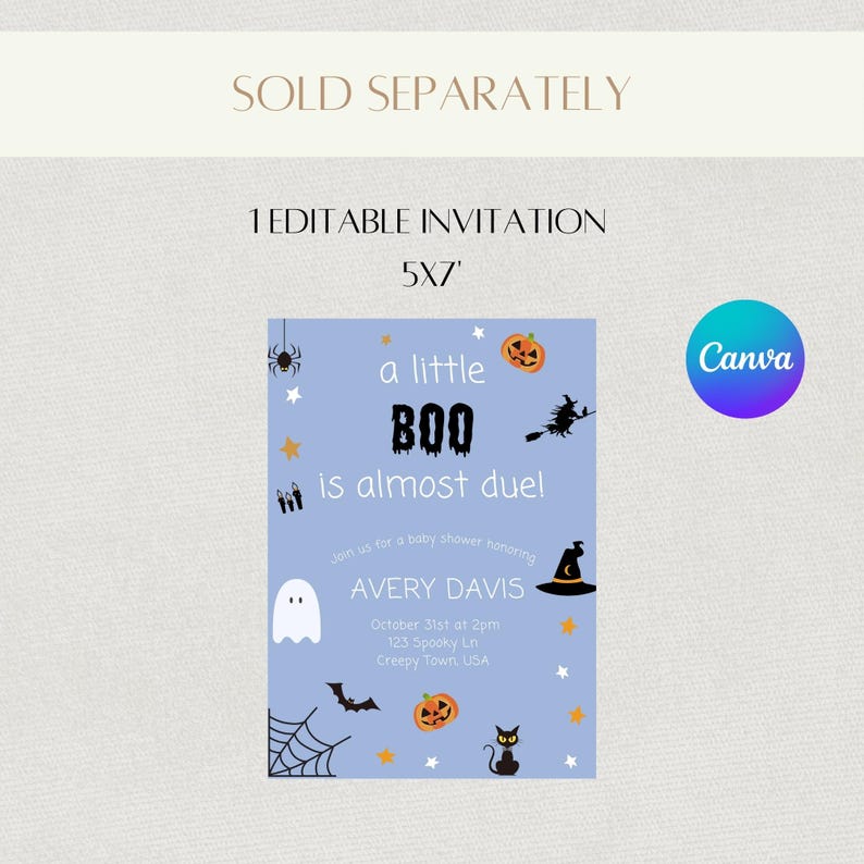 Little Boo is Due Water Bottle Label: Blue Ghost Baby Shower (digital ...