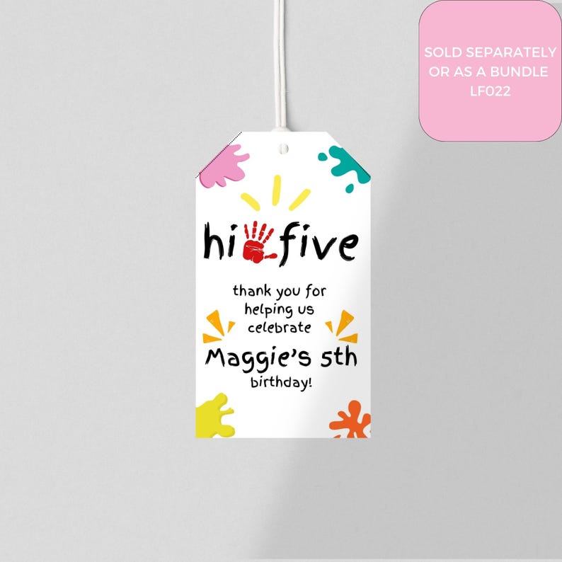Hi-five 5th Birthday Welcome Sign, Modern Party Birthday Sign, High ...