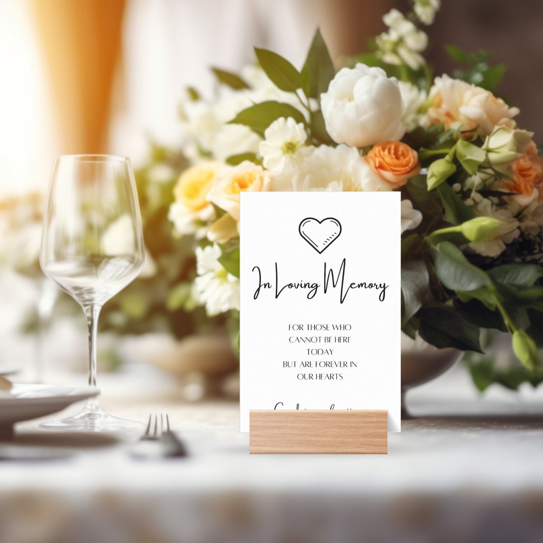 Elegant in Memory Printable Sign, Digital Download in Memory, in Memory ...