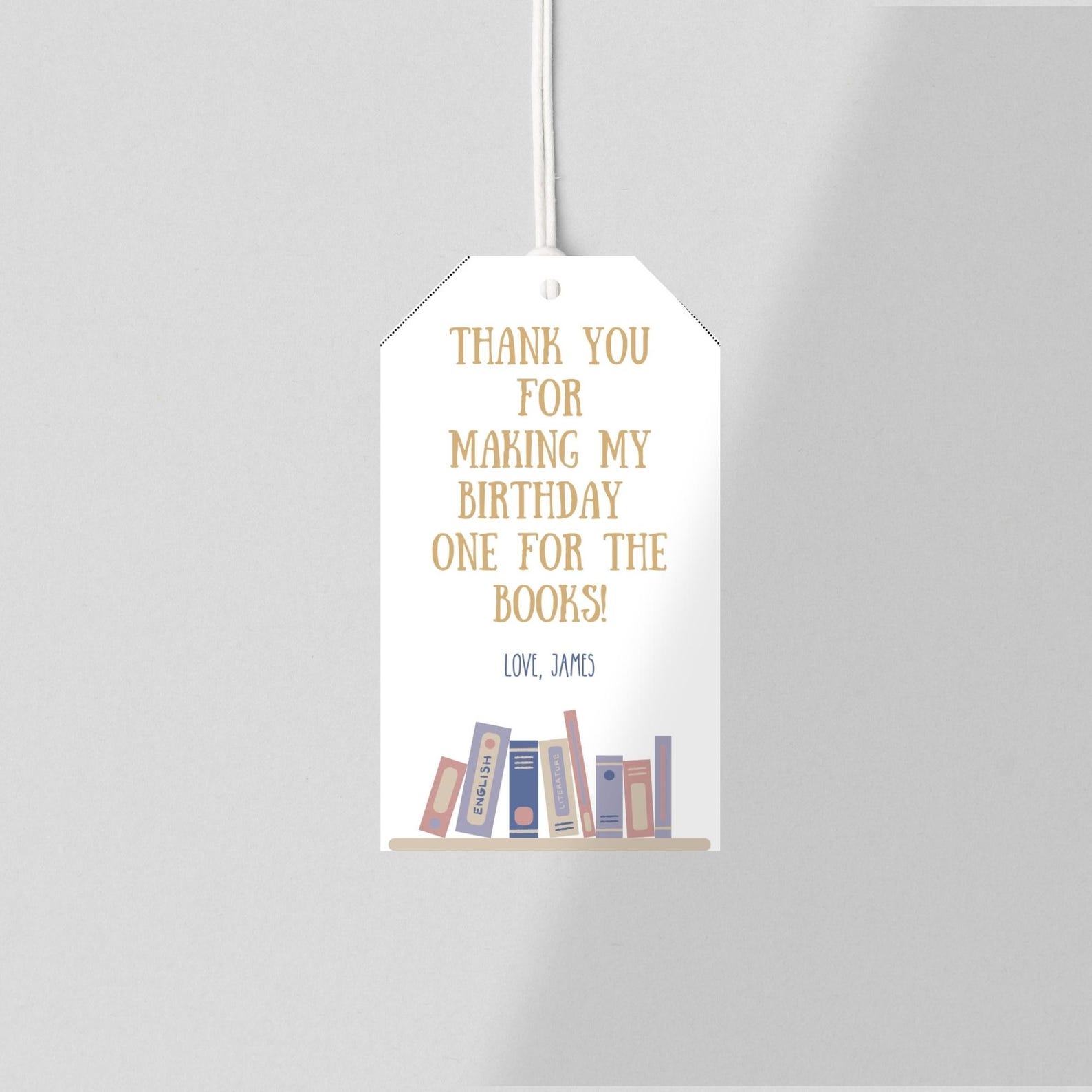 Book Birthday Party Favor Tag: Library Theme (digital Download) - Etsy