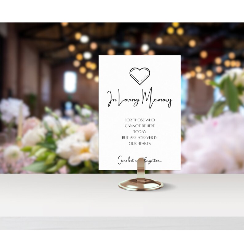 Elegant in Memory Printable Sign, Digital Download in Memory, in Memory ...