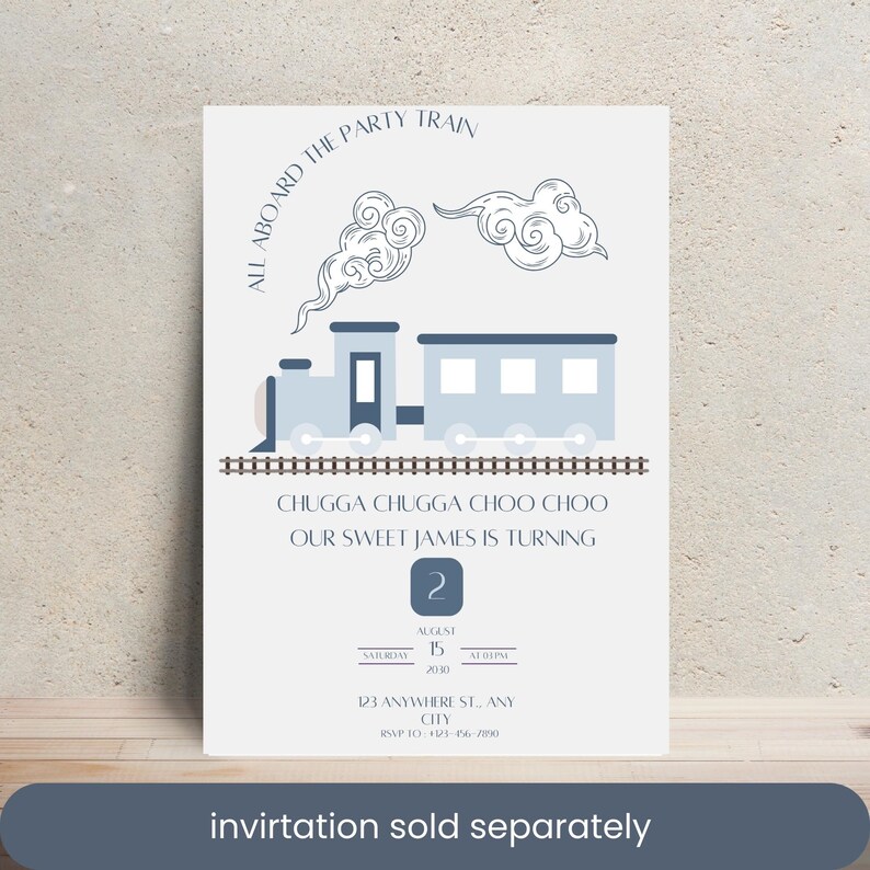 Chugga Chugga Choo Choo Two Train Birthday Cupcake Topper 2nd Birthday ...