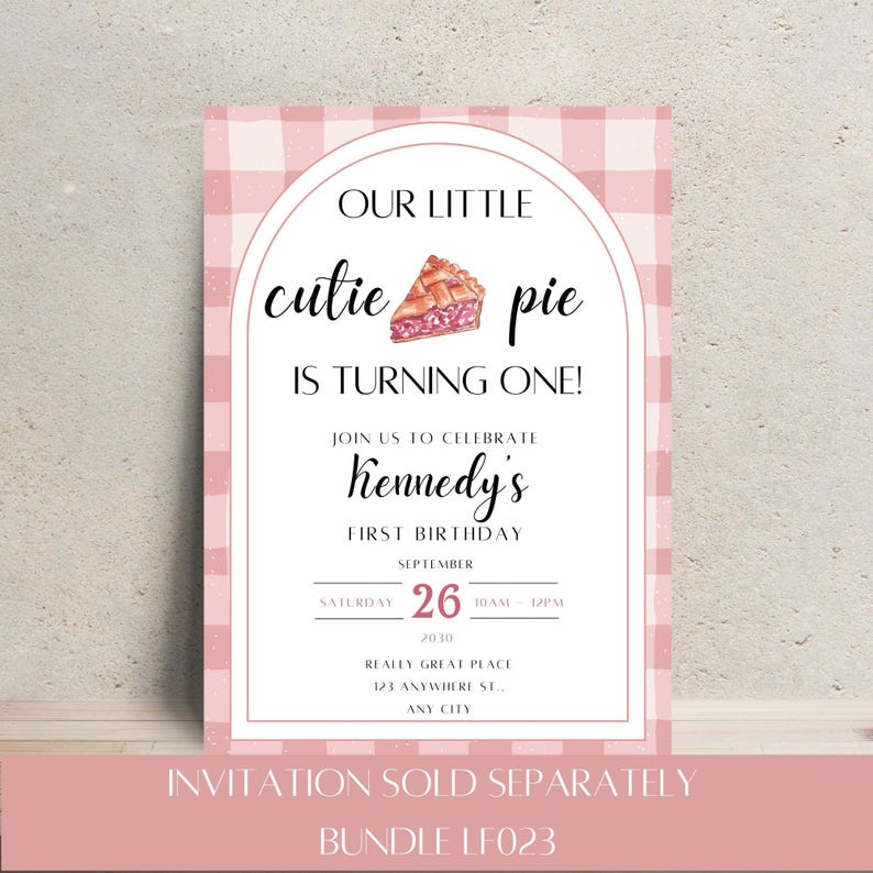 EDITABLE Cutie Pie First Birthday Welcome Sign, Sweetie Pie 1st ...